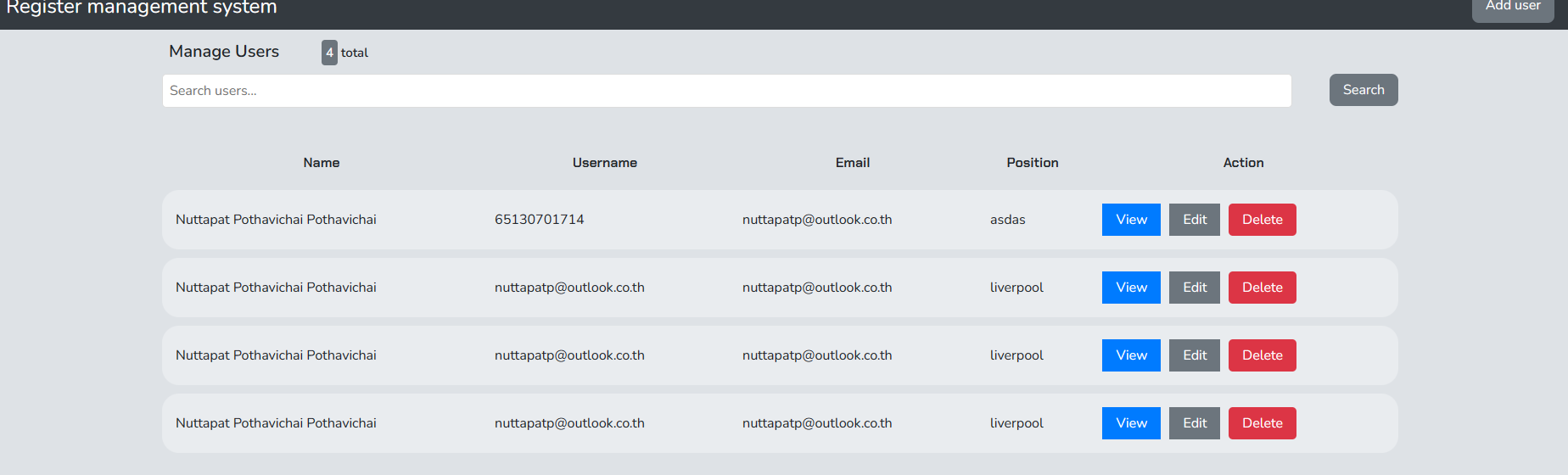 Nuttapat Website Profile